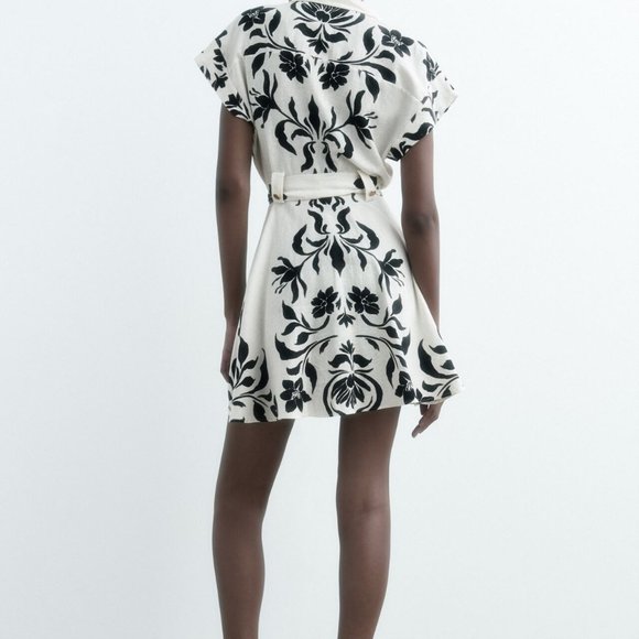 Zara | Dresses | Zara Printed Linen Dress | Poshmark